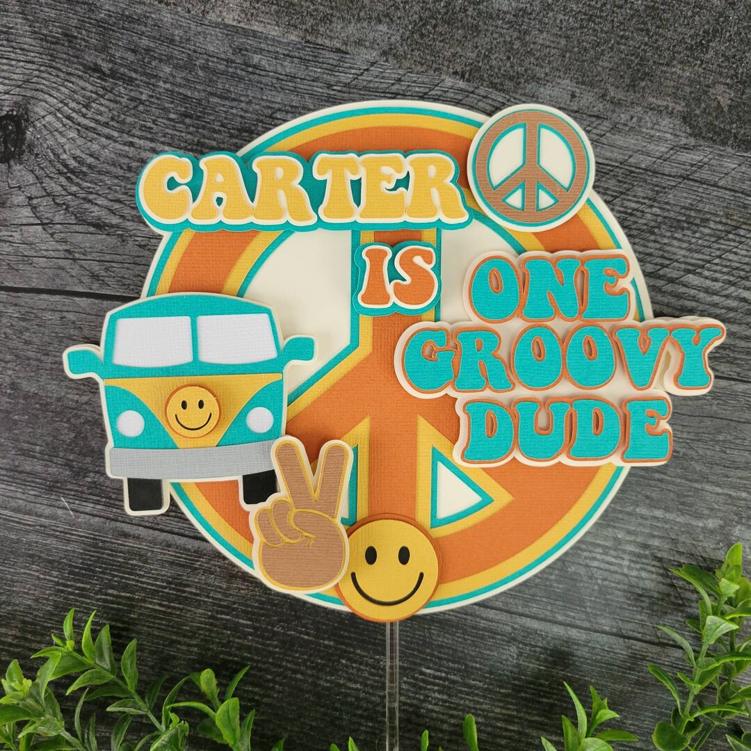 Groovy Dude Cake Topper One Groovy Dude - Etsy