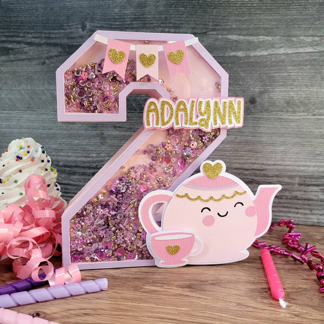 3D Tea Party Number: Shaker Birthday Decoration - Etsy