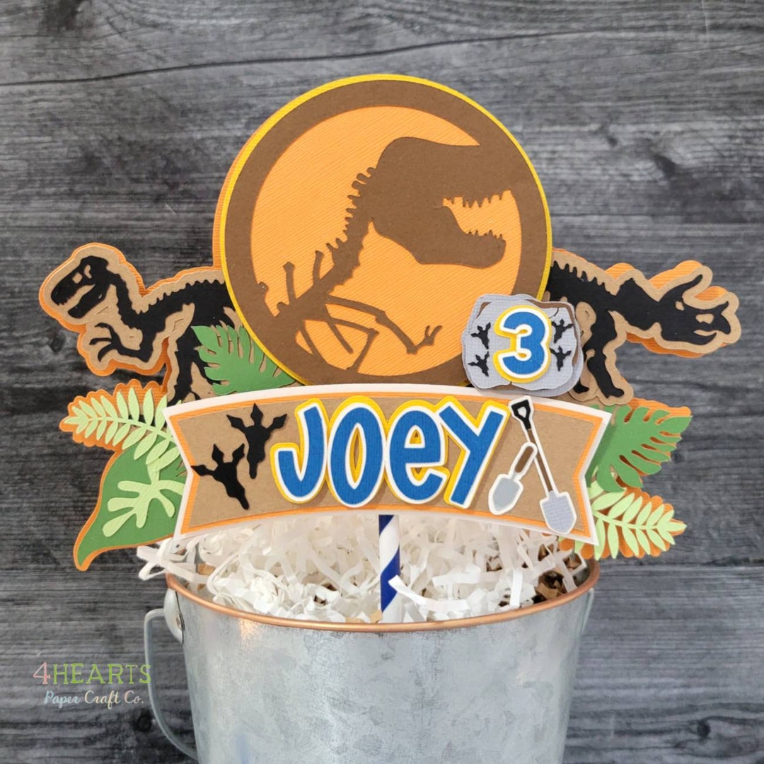 Dinosaur Fossil Cake Topper, Dinosaur Dig, Archeologist Cake Topper - Etsy