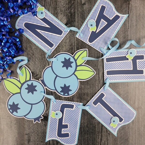 Blueberry Birthday Banner - Etsy