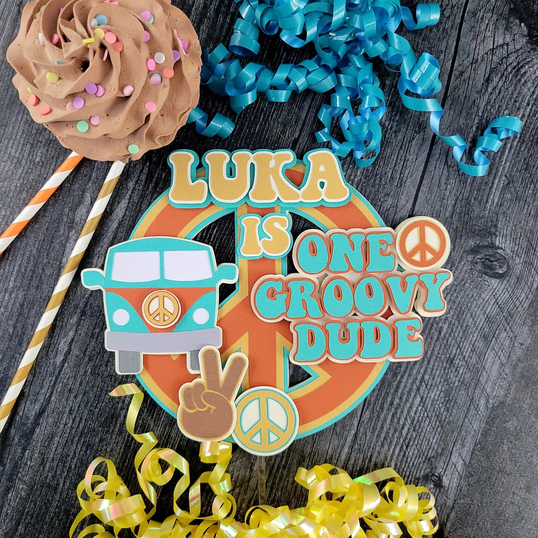 Groovy Dude Cake Topper One Groovy Dude Groovy Boy Birthday - Etsy