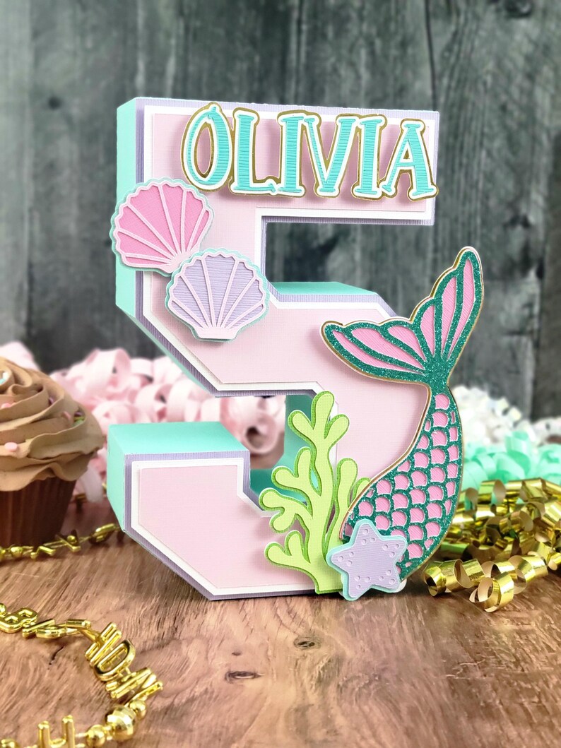 Mermaid 3D Letter, Mermaid Party - Etsy