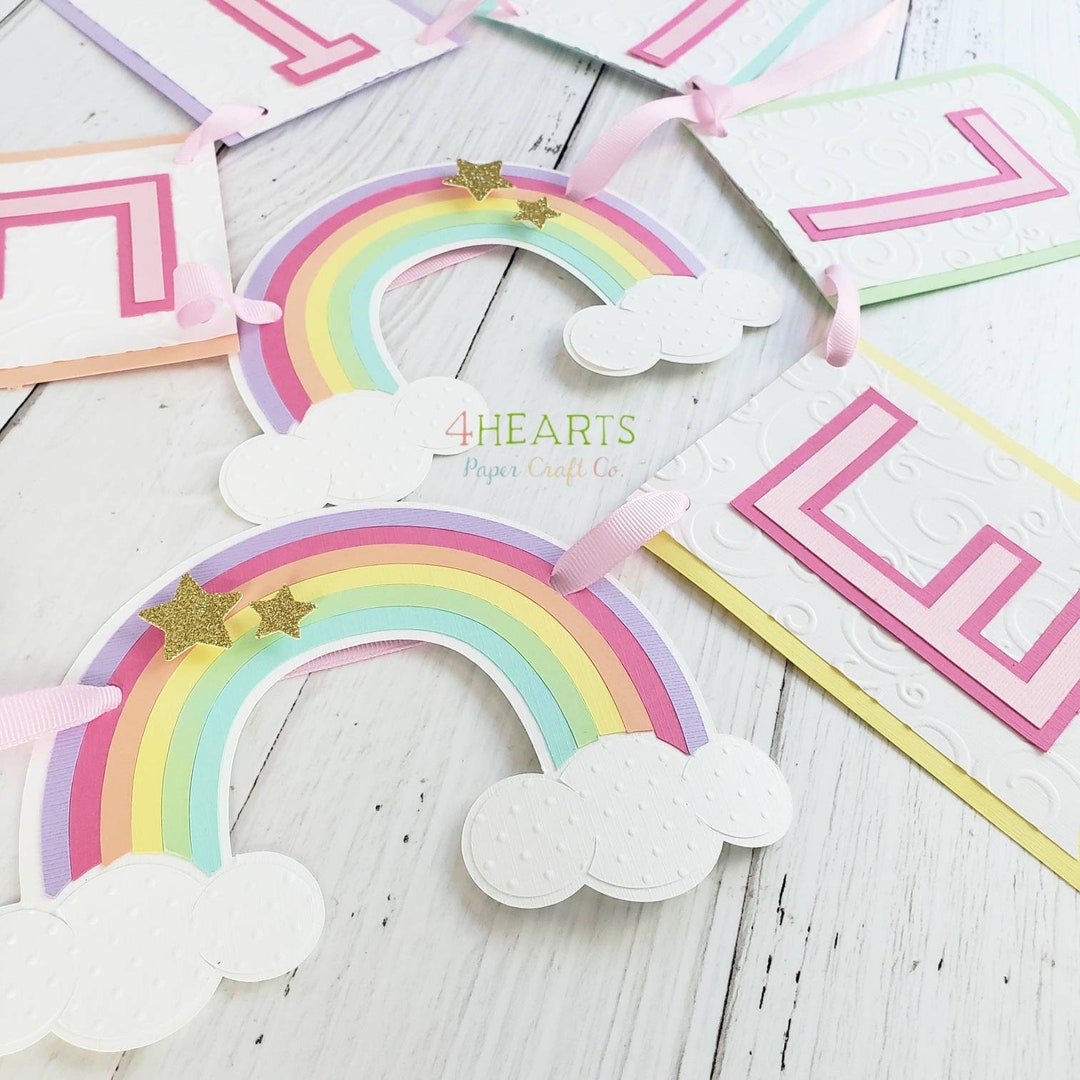 Rainbow Birthday Banner - Etsy