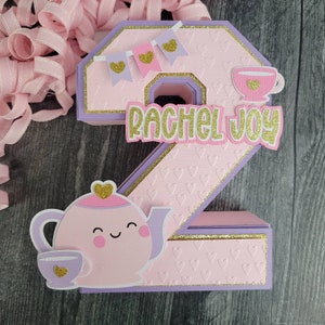 Tea Party 3D Number or Letter - Tea for Two - Tea Birthday - Tea for ...