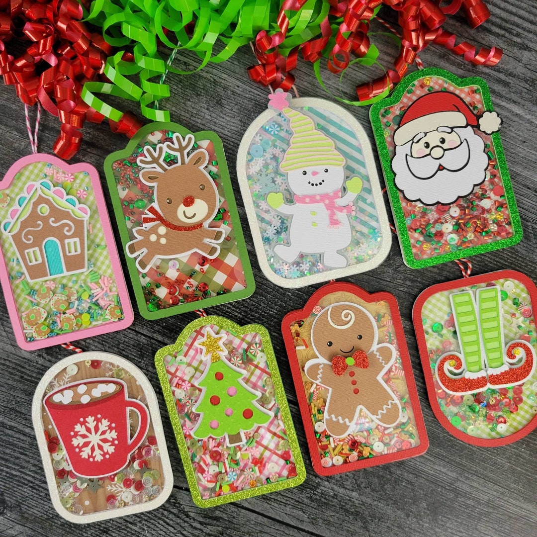 Christmas Shaker Tags Christmas Shaker Ornaments - Etsy