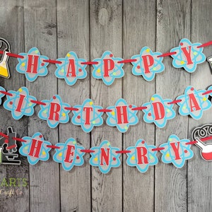Science Birthday Banner - Mad Science Birthday Banner - Etsy