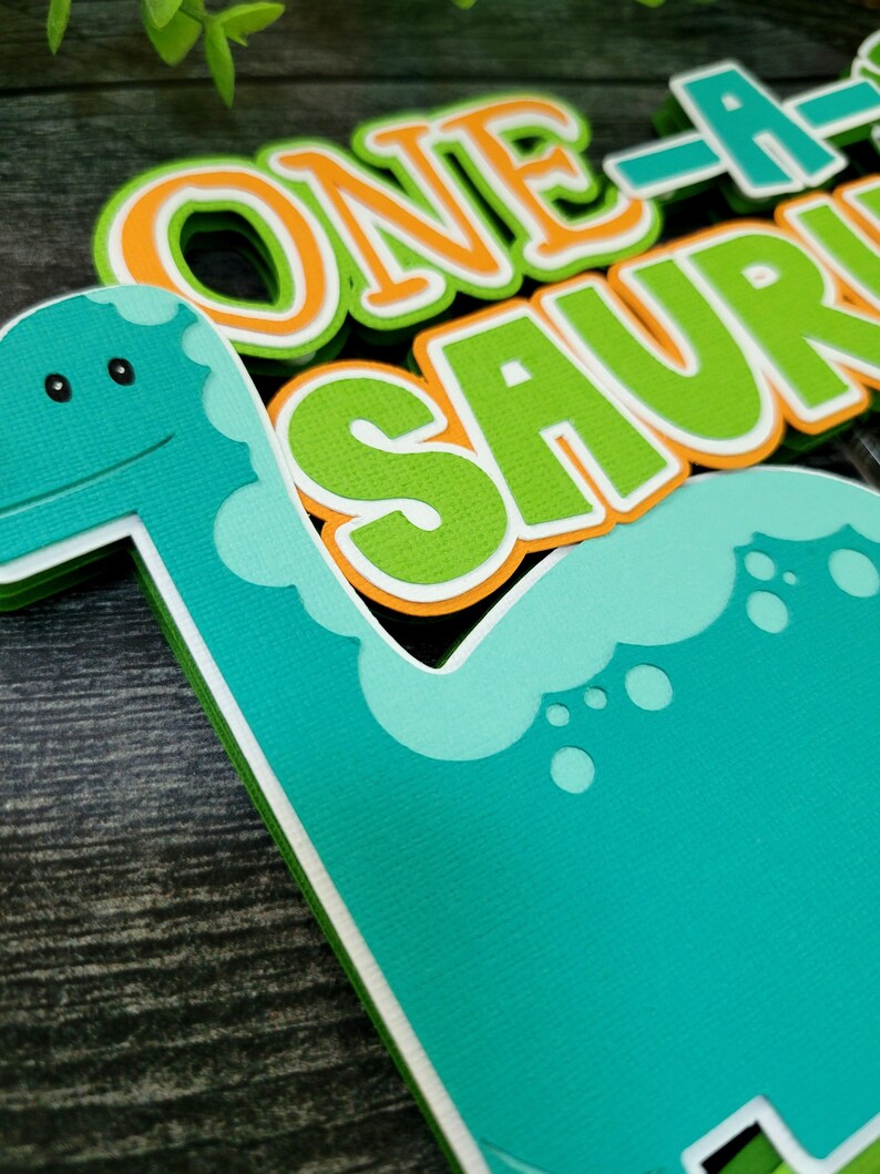 Dinosaur Cake Topper - ONE a Saurus - Etsy