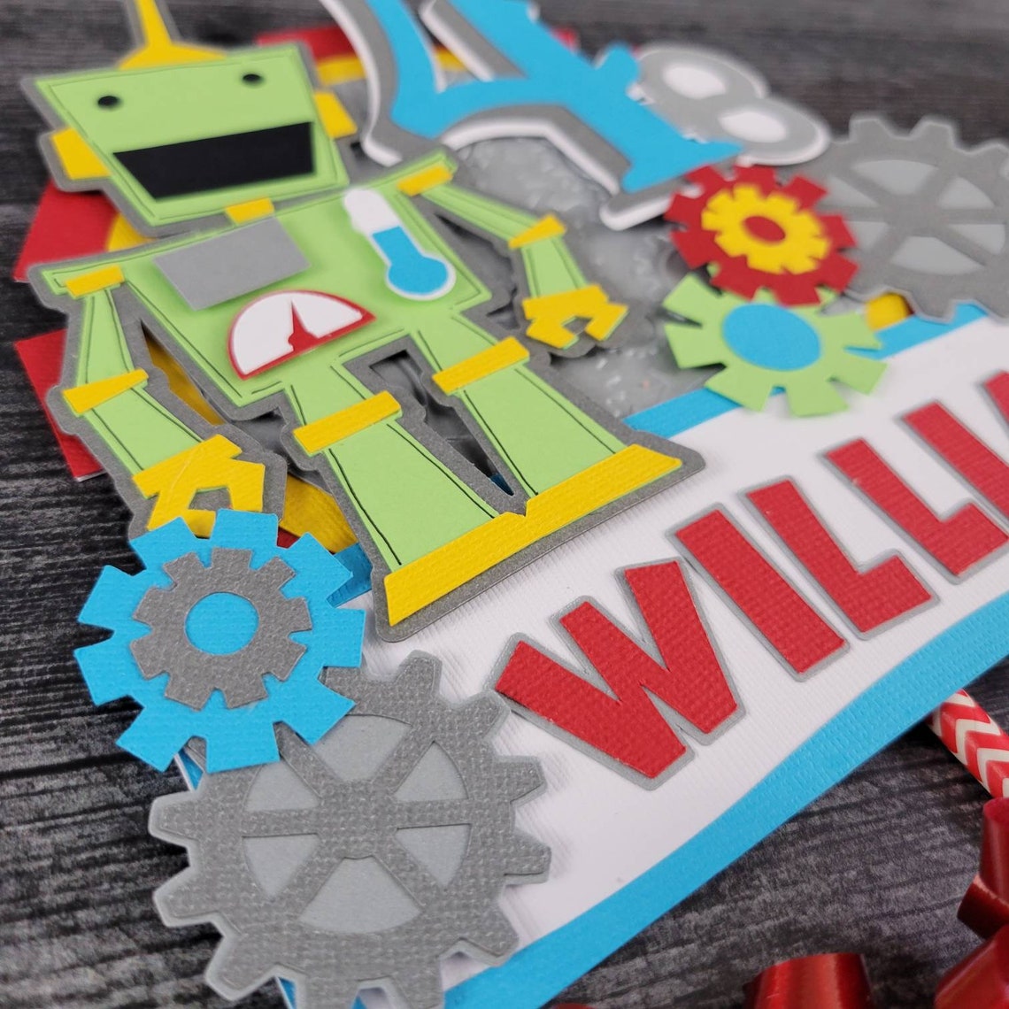 Robot Cake Topper Robot Birthday Centerpiece | Etsy