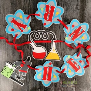Science Birthday Banner - Mad Science Birthday Banner - Etsy