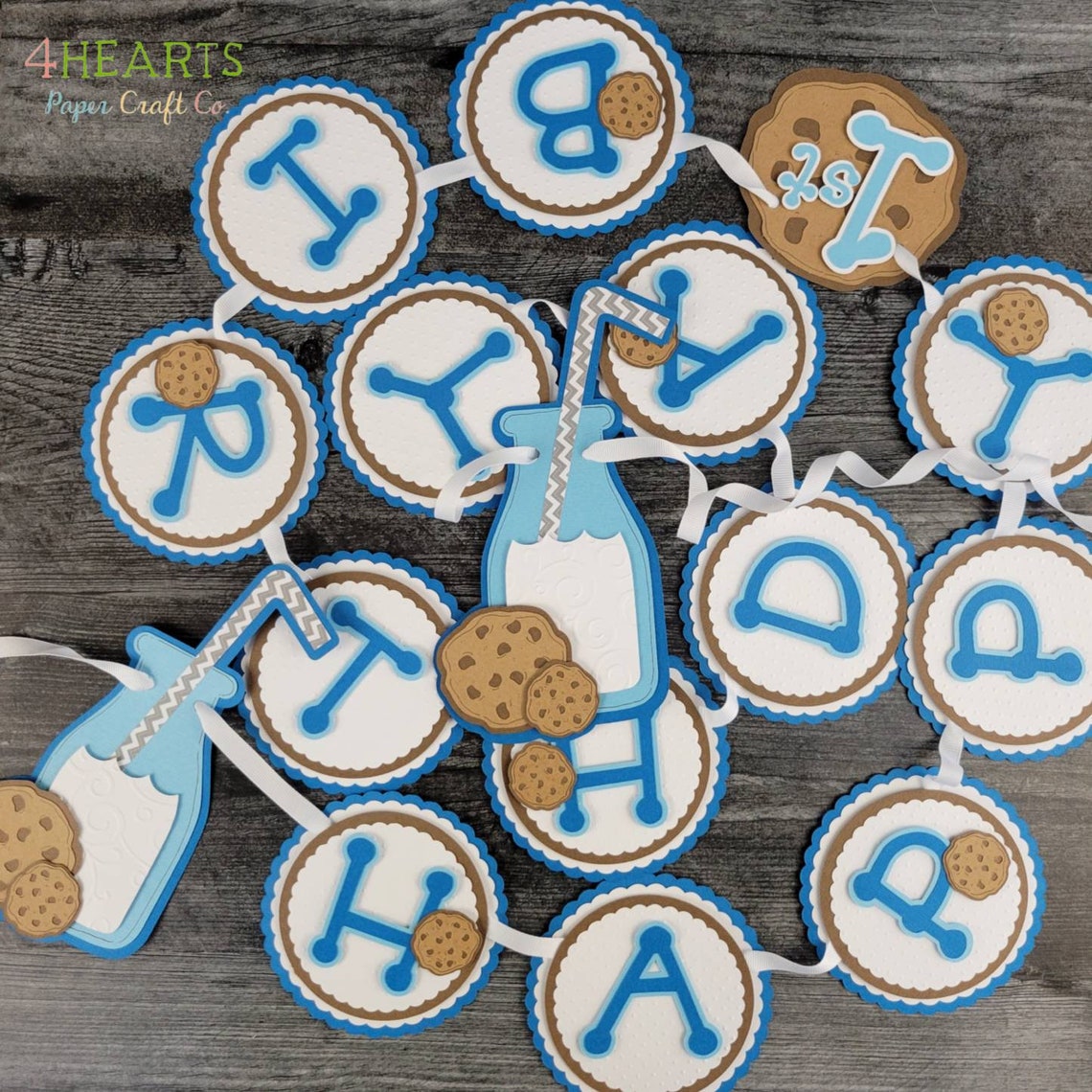 Cookie Birthday Banner Milk and Cookies Banner | Etsy