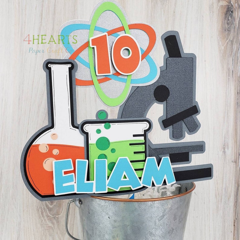 Science Cake Topper Mad Scientist Party | Etsy