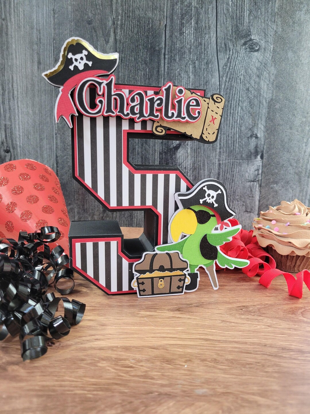 Pirate Party 3D Number or Letter: Treasure Chest Decor - Etsy