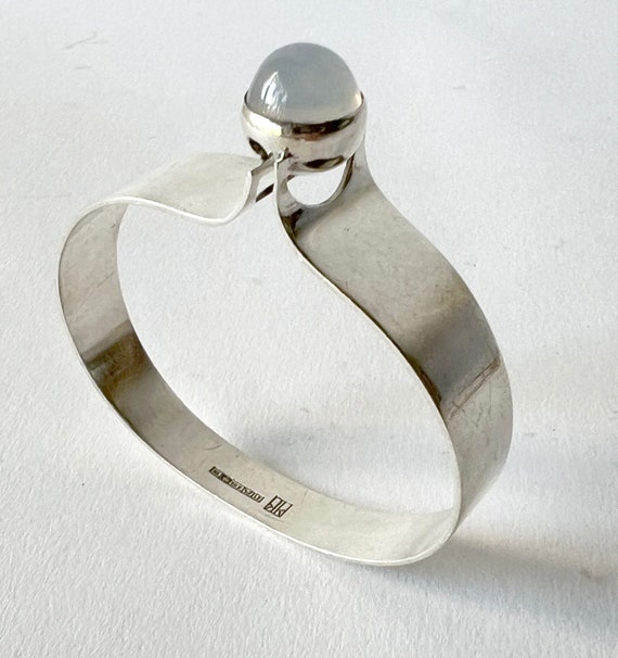 Kaunis Koru Finnish Modernist Sterling Silver Blue Mo… - Gem