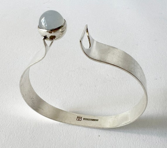 Kaunis Koru Finnish Modernist Sterling Silver Blue Mo… - Gem