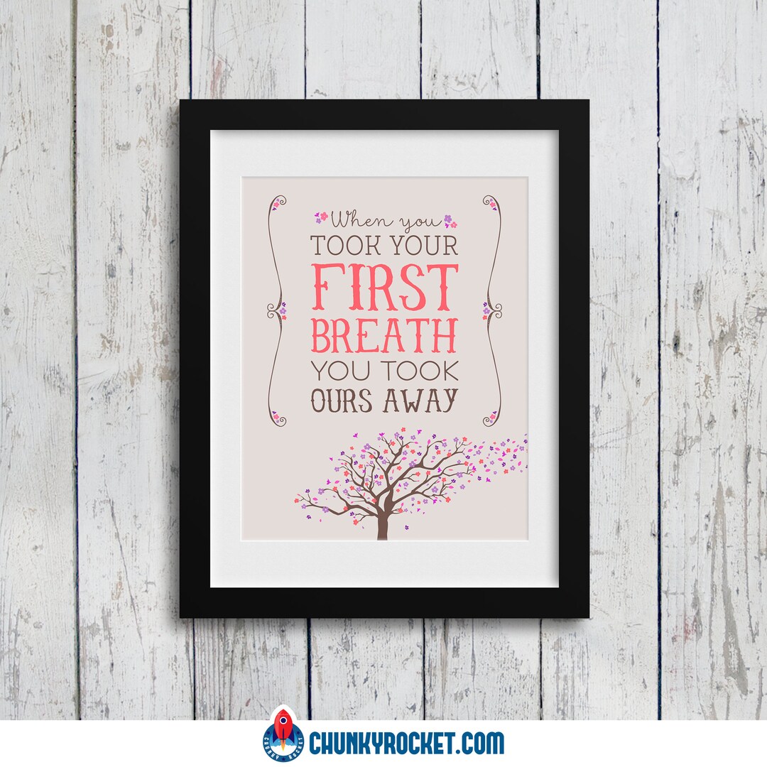 When You Took Your First Breath You Took Ours Away / Baby Girl / Pink ...