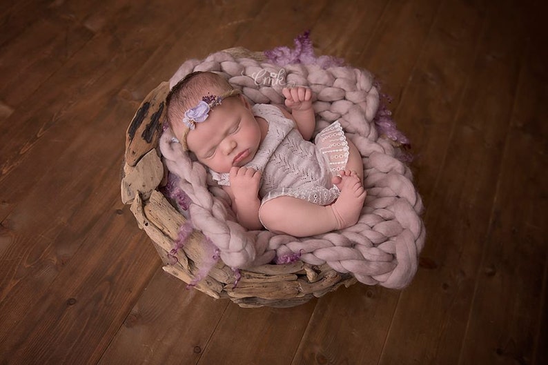 Dusky Pink Newborn Baby Photography Prop Chunky Knit Wool Blanket - Etsy UK