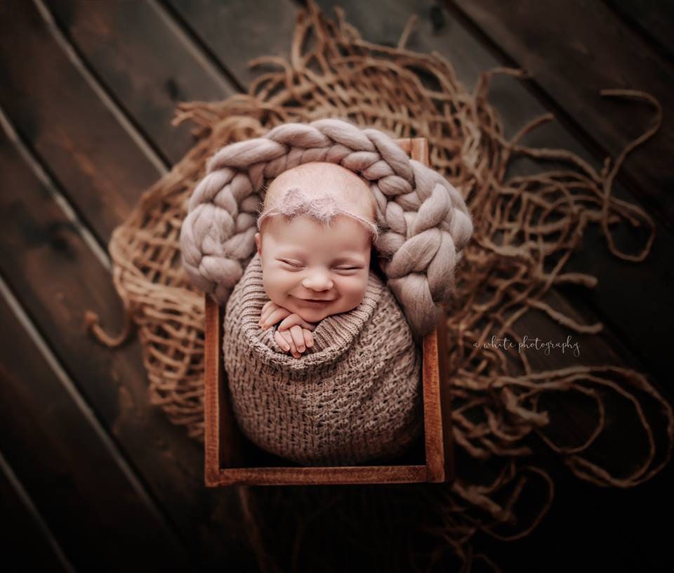 Dusky Pink Newborn Baby Photography Prop Chunky Knit Wool | Etsy