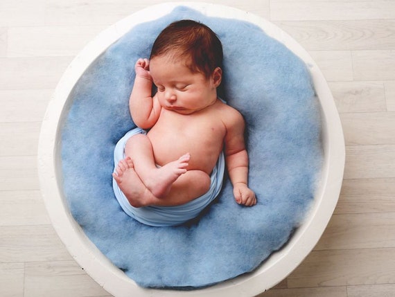 NEW Boy Blue Sky Cloud Fluff newborn Baby wool batting | Etsy