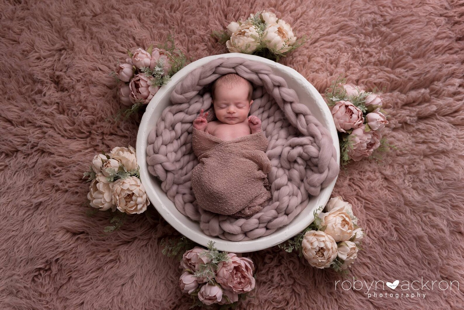 Dusky Pink Newborn Baby Photography Prop Chunky Knit Wool - Etsy UK