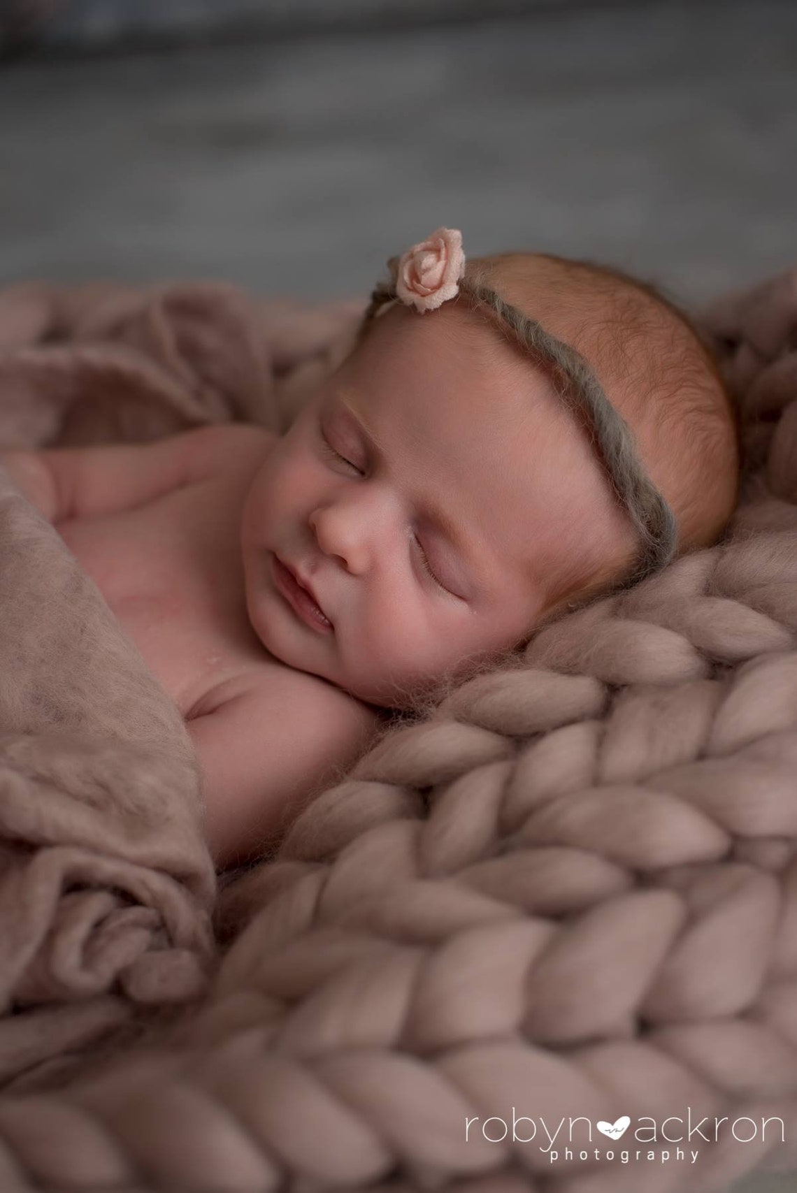 Dusky Pink Newborn Baby Photography Prop Chunky Knit Wool - Etsy UK