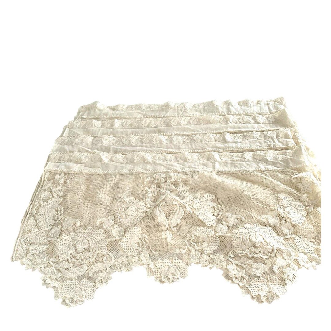 4 Heritage Lace Rose Window Valance Beige Cream 60 X 19 Inches - Etsy