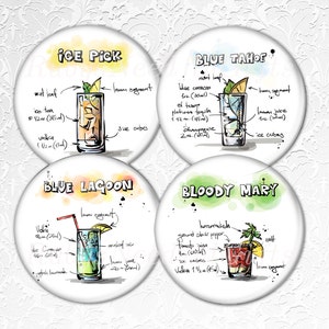 Cocktail Coasters, Coasters, Drink Coasters, Round Coasters, Tableware ...