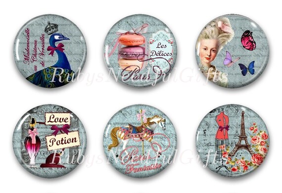 Paris Magnets Button Magnets Fridge Magnets Round Magnets - Etsy