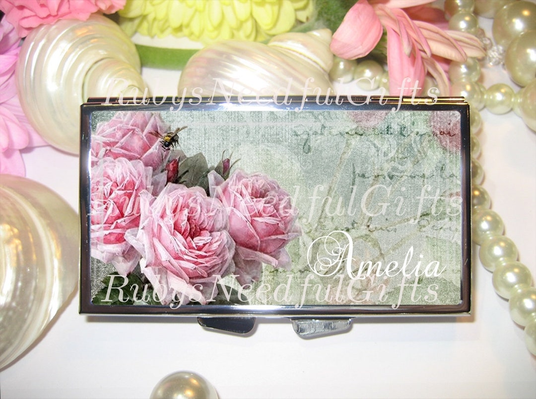 Personalized Pill Case 7 Day Pill Box Rose Pill Case Pill - Etsy