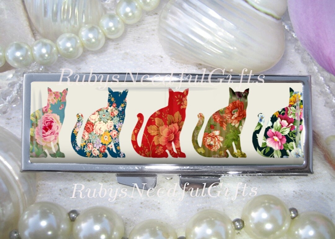 Cats Pill Case, 3 Section Pill Box, Pill Case, Pill Box, 3 Sections ...