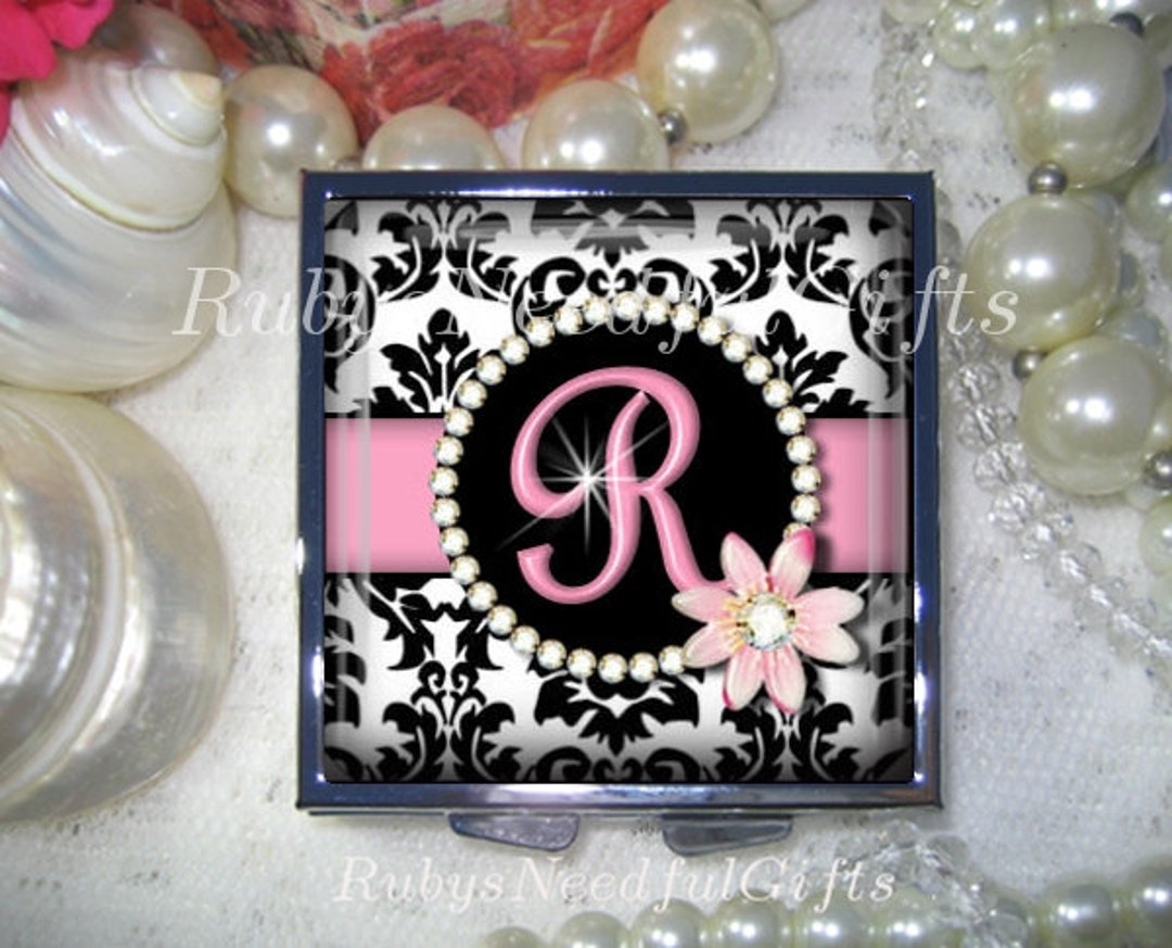 Personalized Square Pill Case, Damask Pill Case, Pill Box, Pill ...