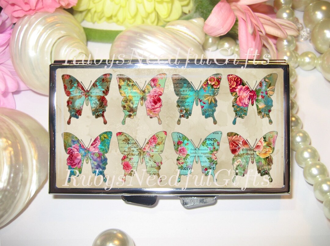 Butterfly Pill Case, 7 Day Pill Box, Pill Case, Pill Box, 7 Sections ...