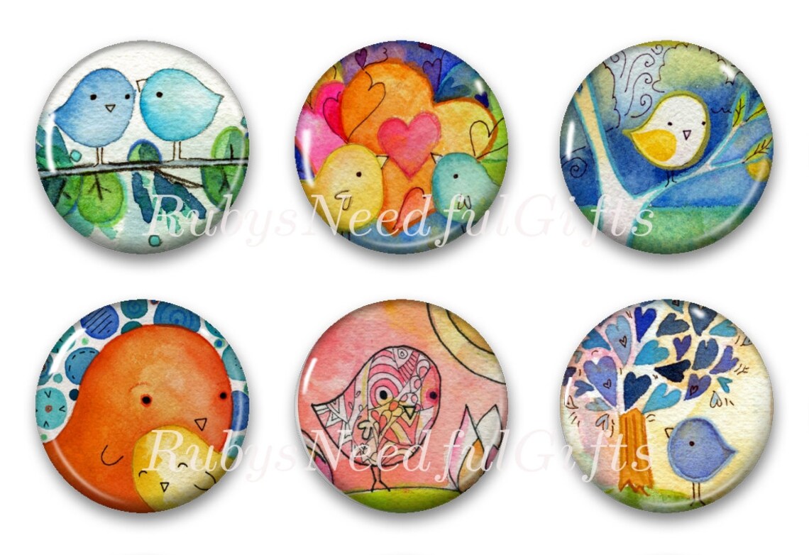 Bird Magnets Button Magnets Fridge Magnets Round Magnets 1 - Etsy