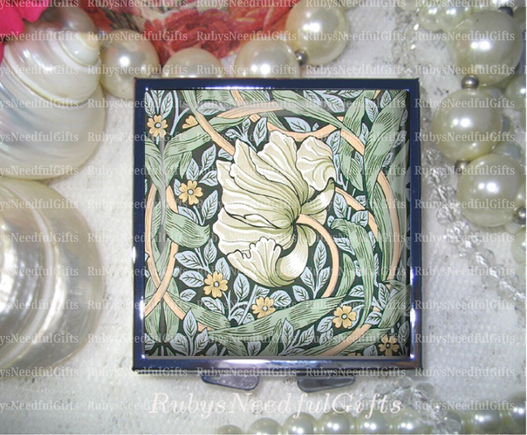 Square Pill Case, Art Nouveau Pill Case, Pill Box, Pill Container ...