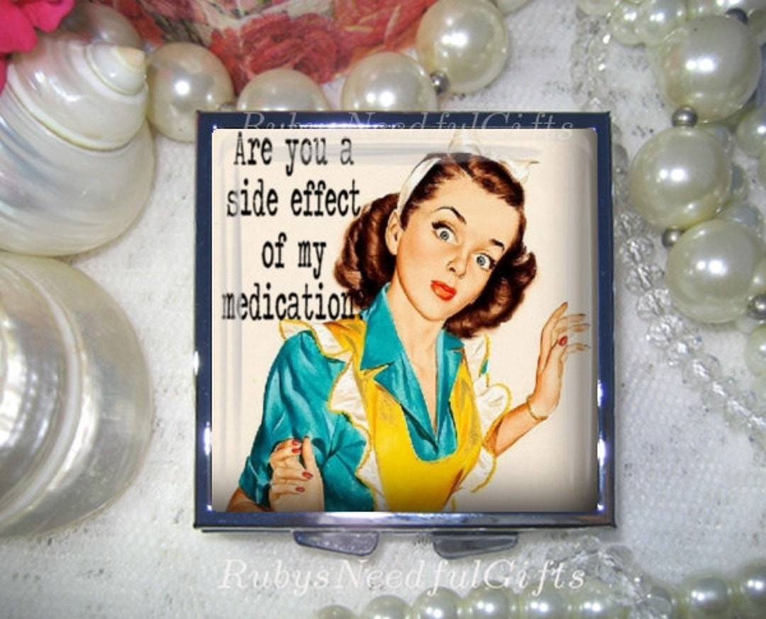 Square Pill Case, Funny Retro Pill Case, Pill Box, Pill Container, Best ...