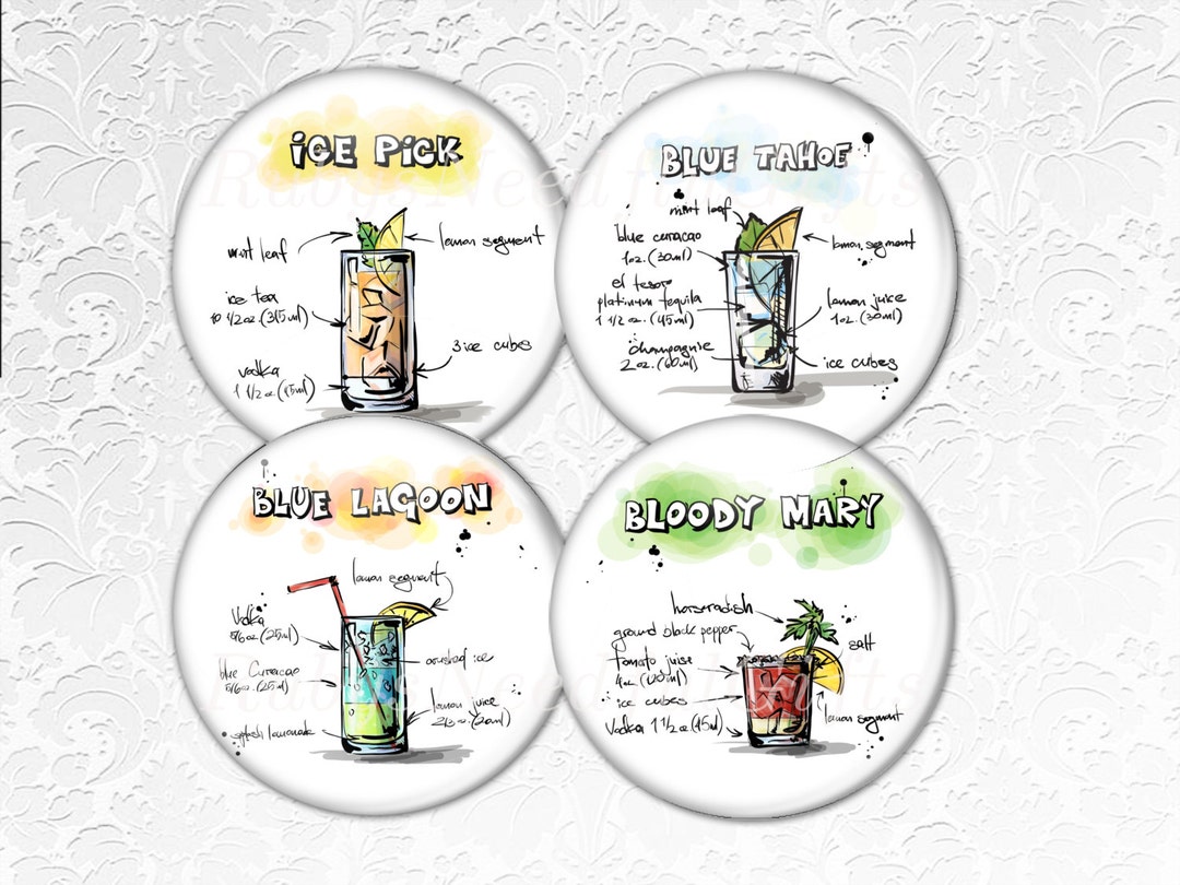 Cocktail Coasters, Coasters, Drink Coasters, Round Coasters, Tableware ...