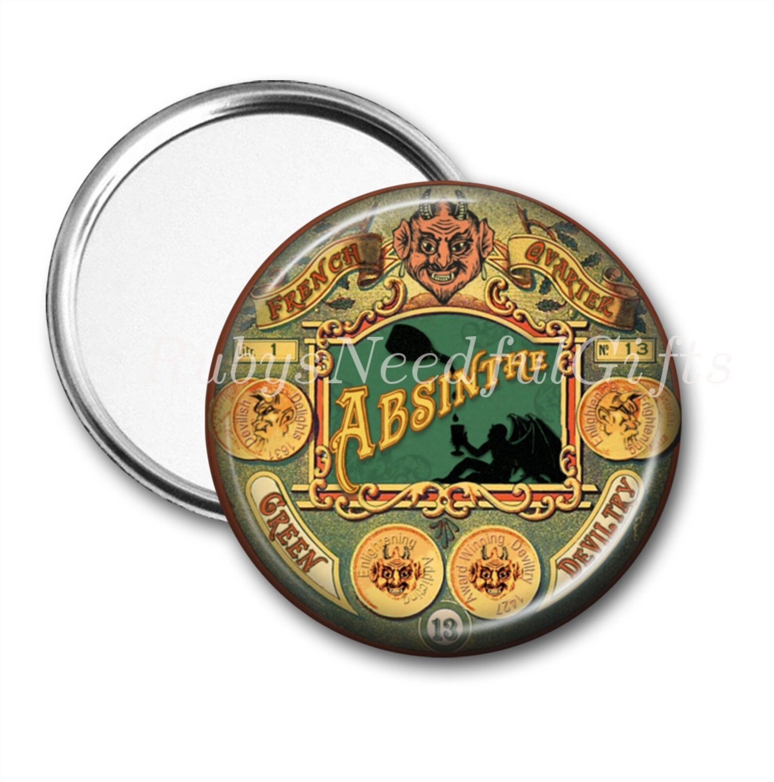 Absinthe Pocket Mirror Apothecary Mirror Mirror Gift for - Etsy