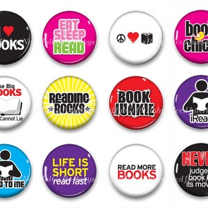 Book Club Pinback Badges Pin Lapel Pins Badge 1.25 Inches - Etsy
