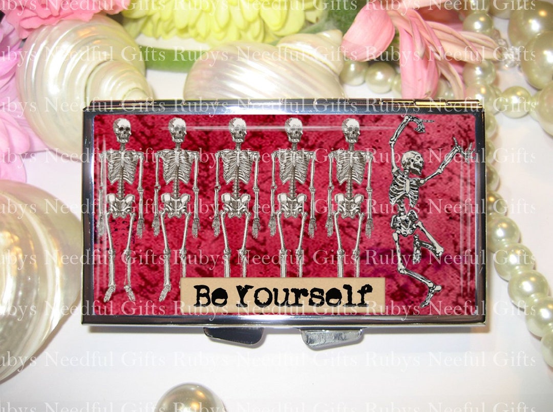Skeleton Pill Case, 7 Day Pill Box, Pill Case, Pill Box, 7 Sections ...