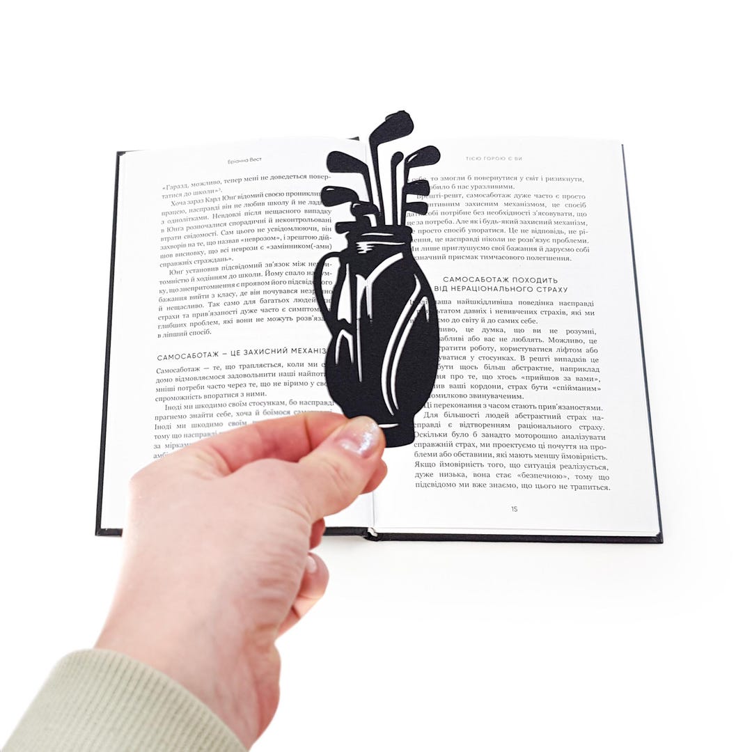 Golf Bag Metal Bookmark – Minimal Golf Gift for Readers and Players - Etsy