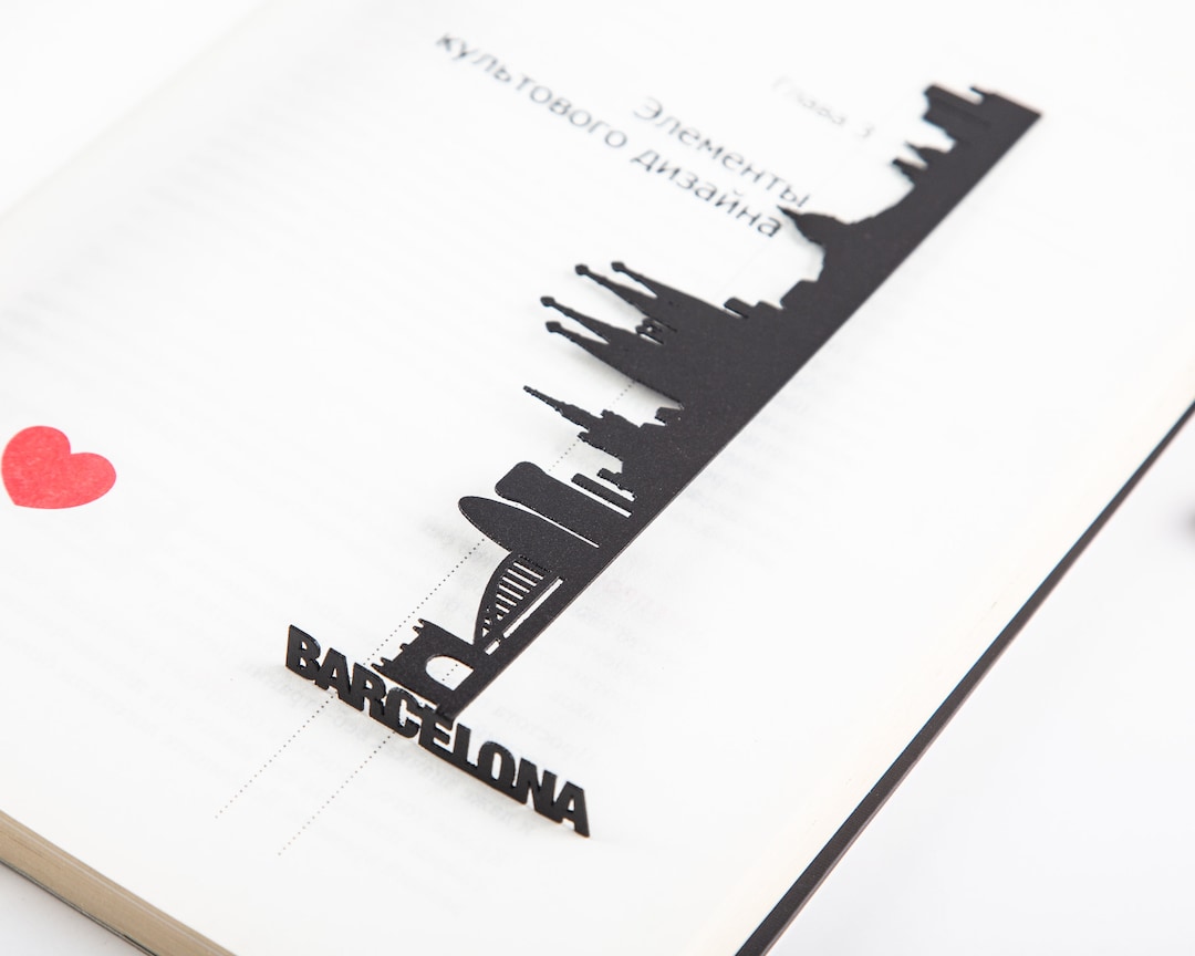 Bookmark Cityscape Barcelona Avid Reader Travelerbookworm - Etsy