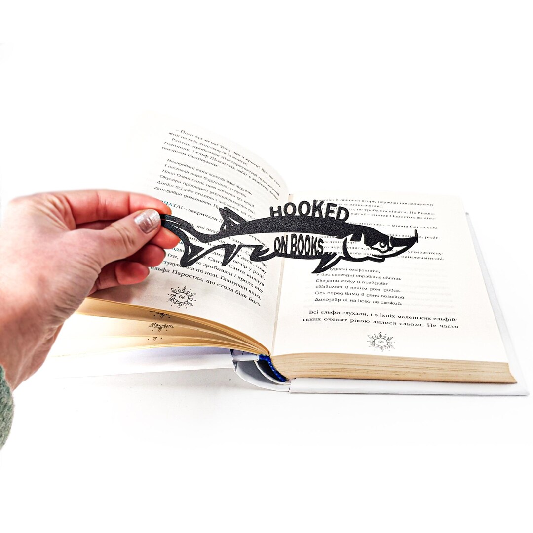 Fish Bookmark Hooked on Books: Fisherman Reader Gift - Etsy