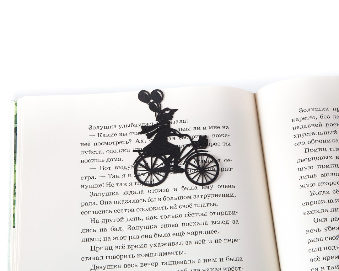Girl on Bike Bookmark: Laser Cut Metal Bookish Gift - Etsy
