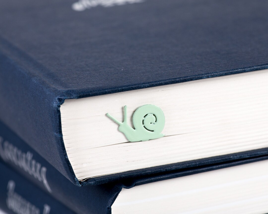 Mint Snail Bookmark: Personalized Metal Book Lover Gift - Etsy