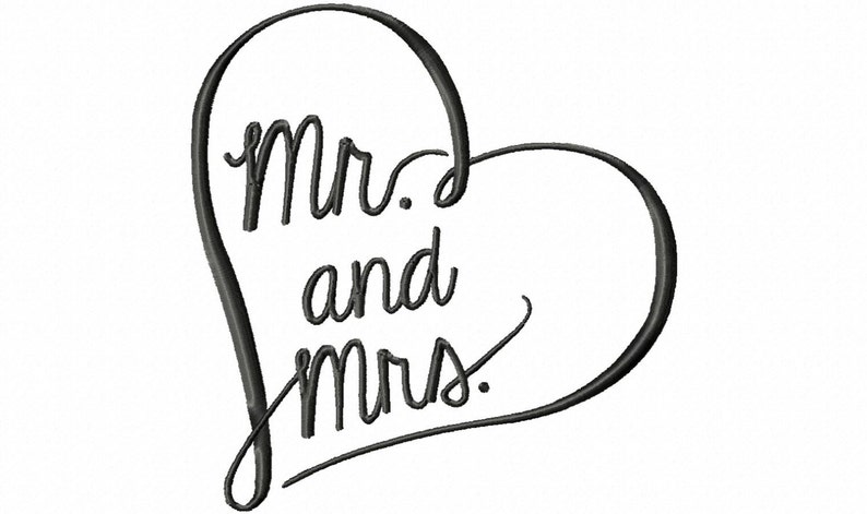 MR and MRS HEART Machine Embroidery Design - Etsy