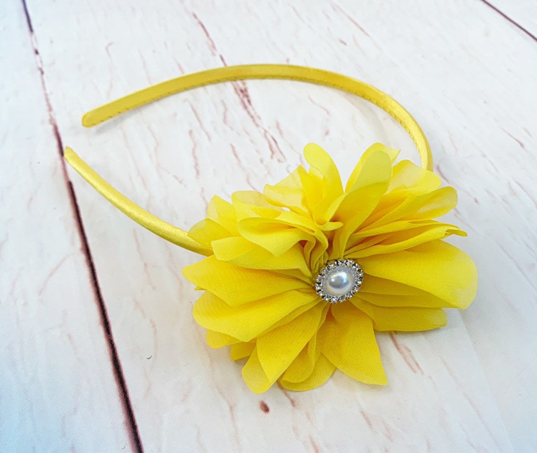 Yellow Flower Headband, Daffodil Flower Headband, Flower Girl Headband ...