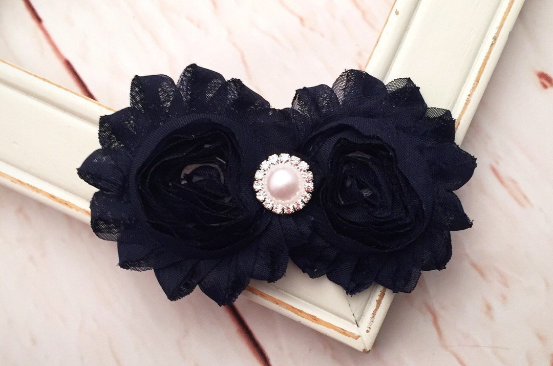 Navy Blue Flower Hair Clip, Navy Blue Flower Girl Hair Clip, Flower ...