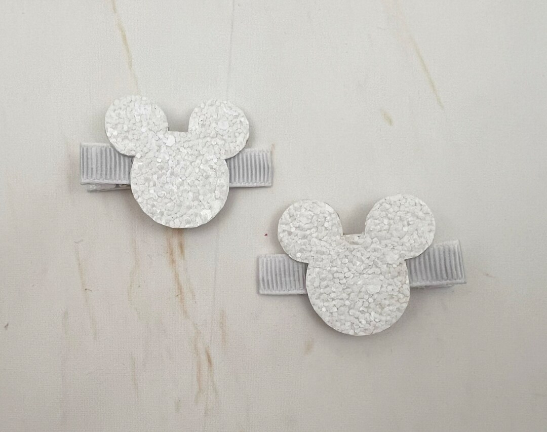 Minnie Mouse Hair Clips, White Minnie Hair Clips, Disney Hair Clips ...