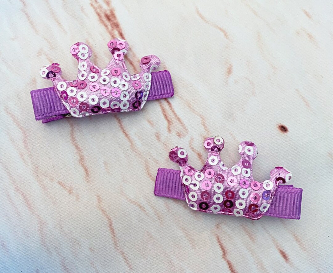 Purple Crown Hair Clips, Set of 2 Princess Crown Hair Clip Set ...