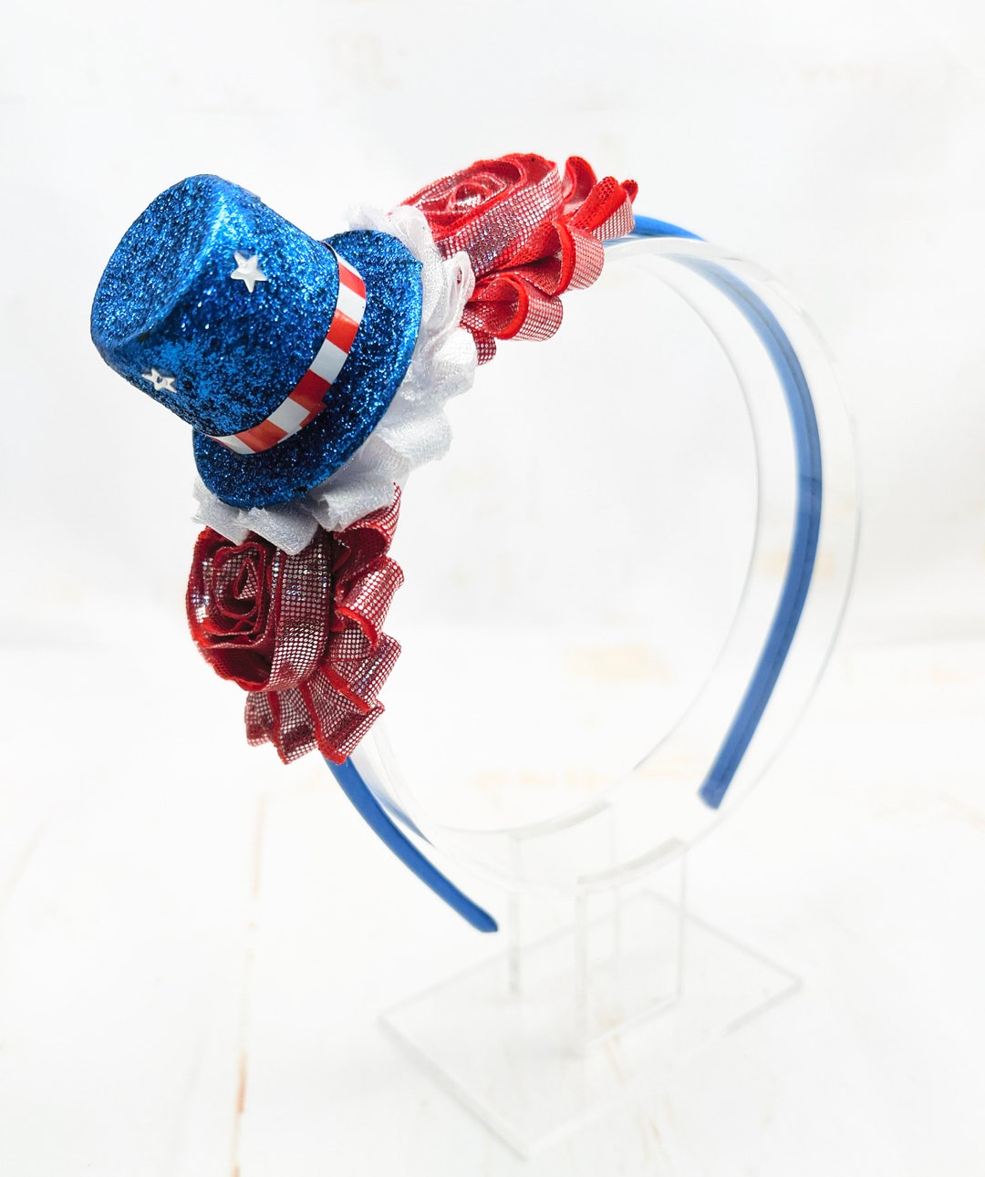 Red White & Blue Flower Headband, 4th of July Headband Patriotic ...
