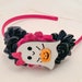 Halloween Headband, Halloween Ghost Headband, Hot Pink & Black Ghost ...